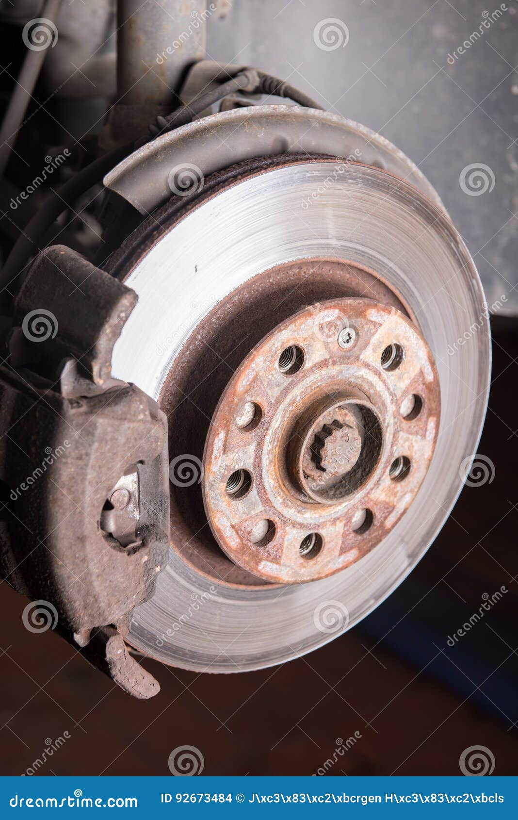 Disc Brake of an Old Car at the Repair Stock Photo - Image of brake ...