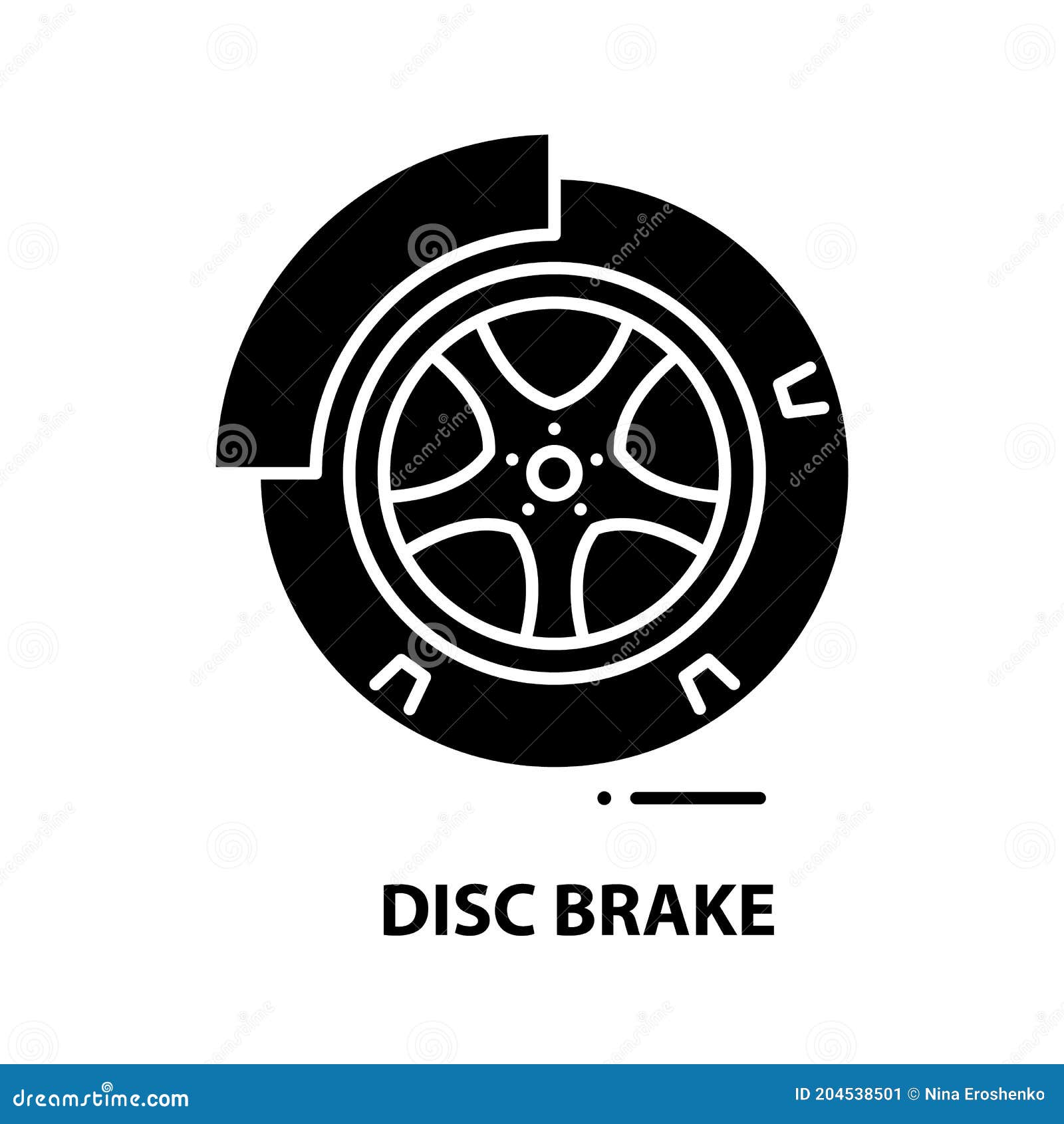 Disc Brake Symbol Icon, Black Vector Sign with Editable Strokes ...