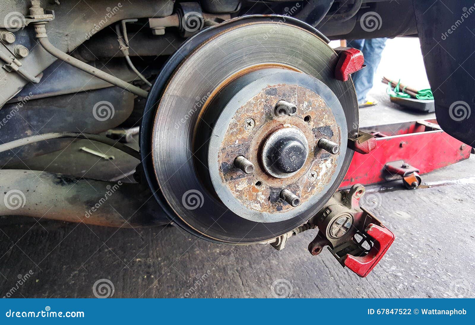 Disc Brakes Front of the Car. Stock Photo - Image of arms, mechanical ...