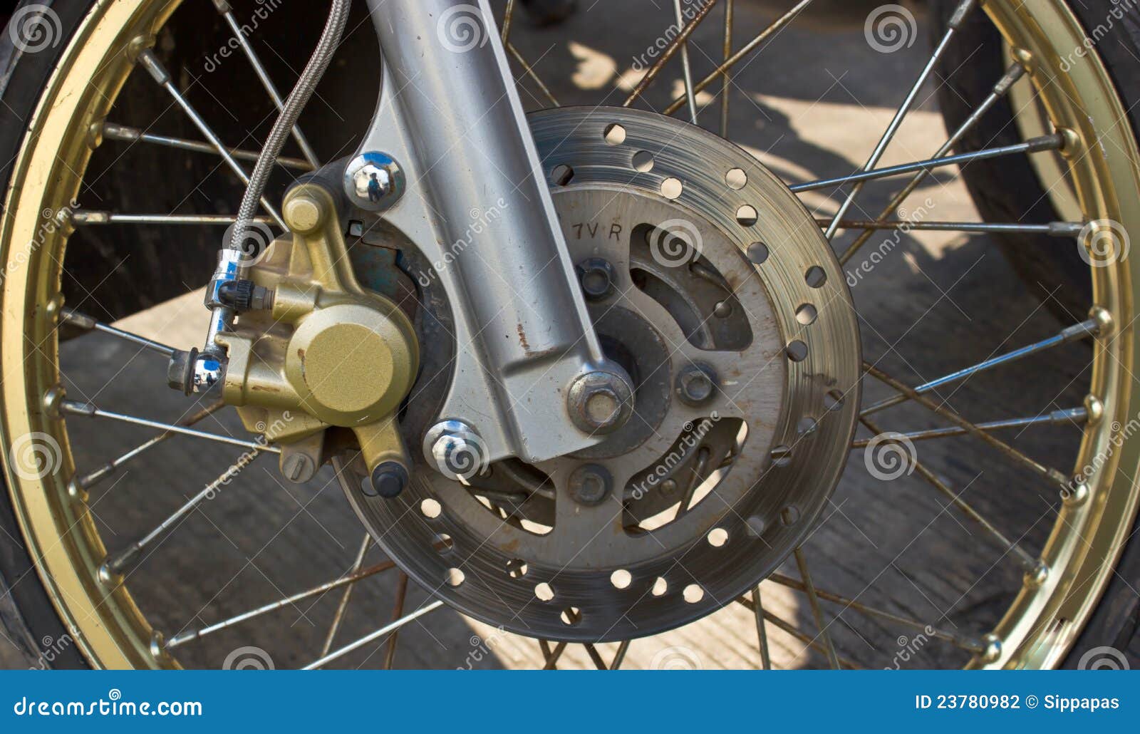 Disc Brakes Front Wheel Motorbikes. Stock Photo - Image of details ...