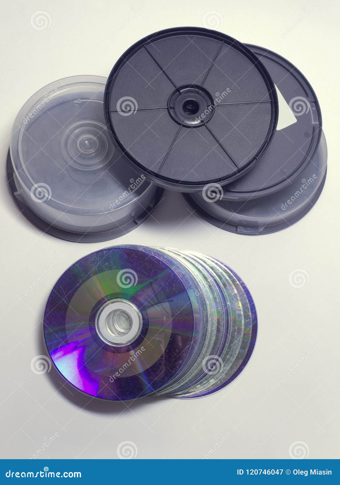 Disc Cake Boxes with Threaded Transparent Protection Covers Stock Image ...