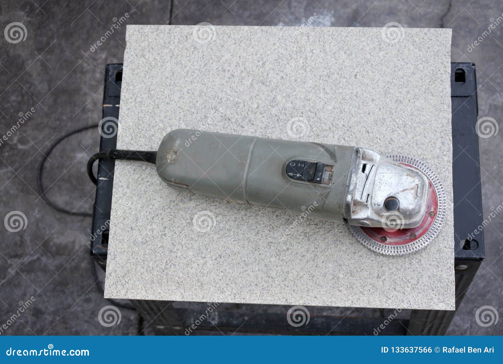 Disc Cutter Power Tool on a Ceramic Tile Stock Photo - Image of ...