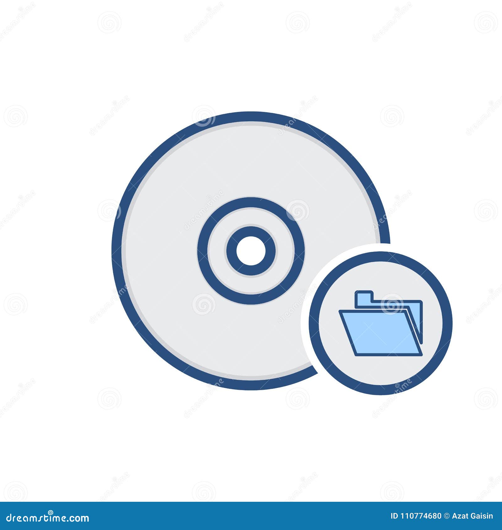 Disc Disk Document Drive Folder Storage Icon Stock Vector ...