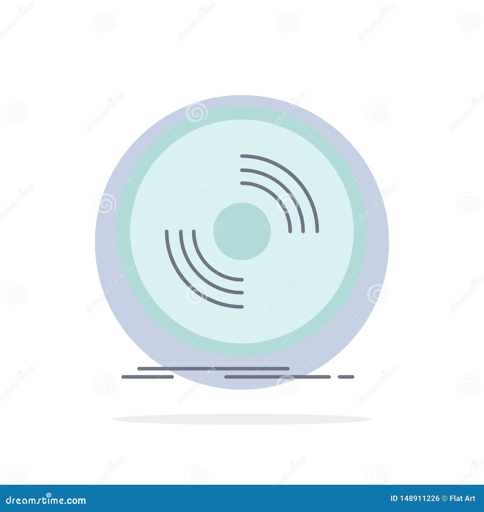 Disc, Dj, Phonograph, Record, Vinyl Flat Color Icon Vector Stock Vector ...