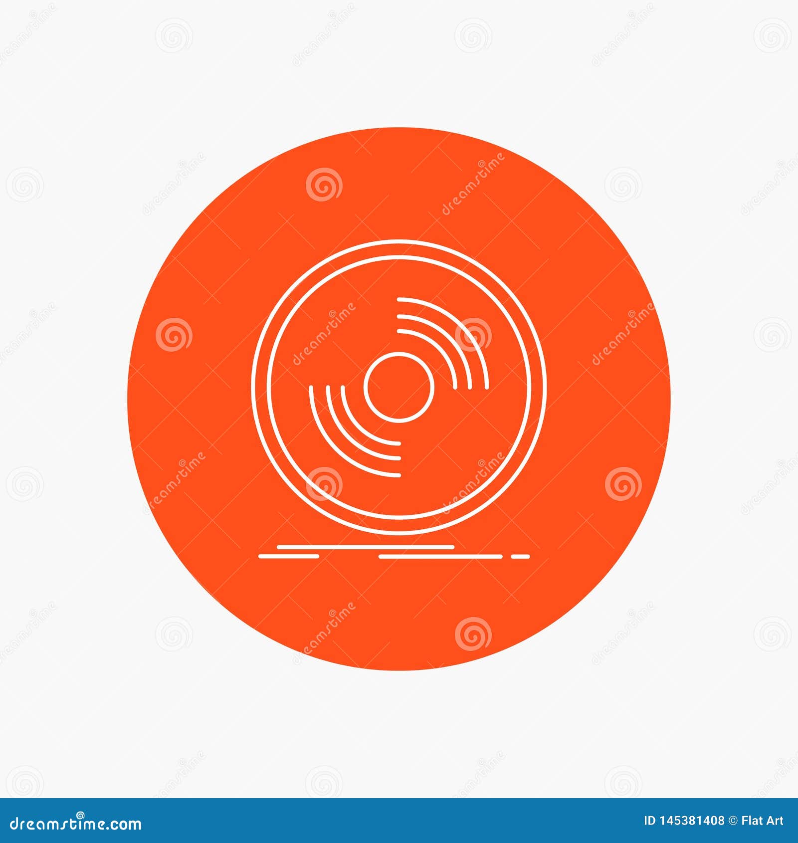 Disc, Dj, Phonograph, Record, Vinyl White Line Icon in Circle ...