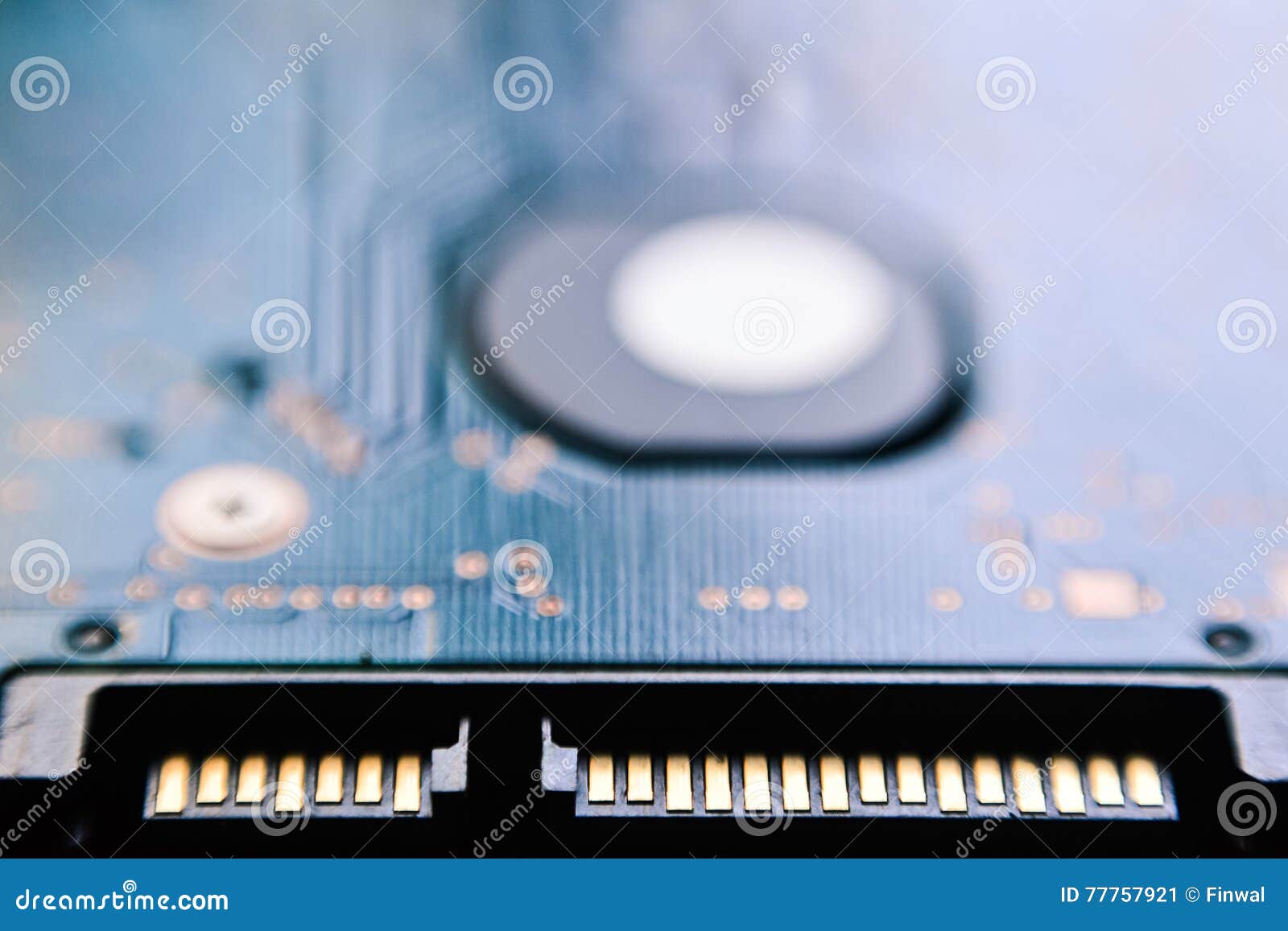 Close Up On SATA Connector On Motherboard PC Stock Photo ...