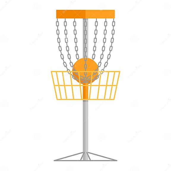 Disc Golf Basket with Chains Stock Illustration - Illustration of ...