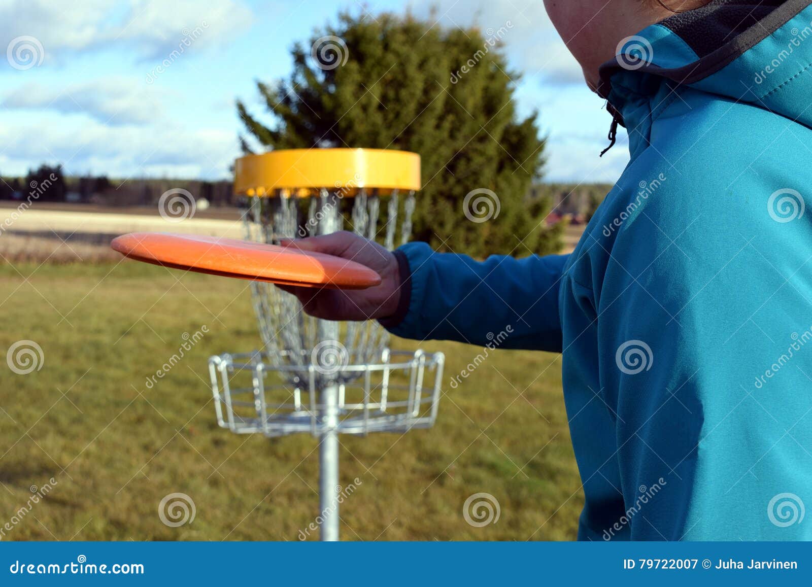 Disc golf course stock image. Image of golfing, equipment - 79722007