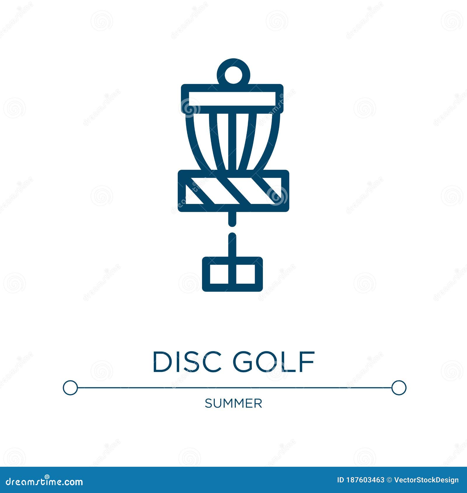 Disc Golf Icon. Linear Vector Illustration from Summer Collection ...