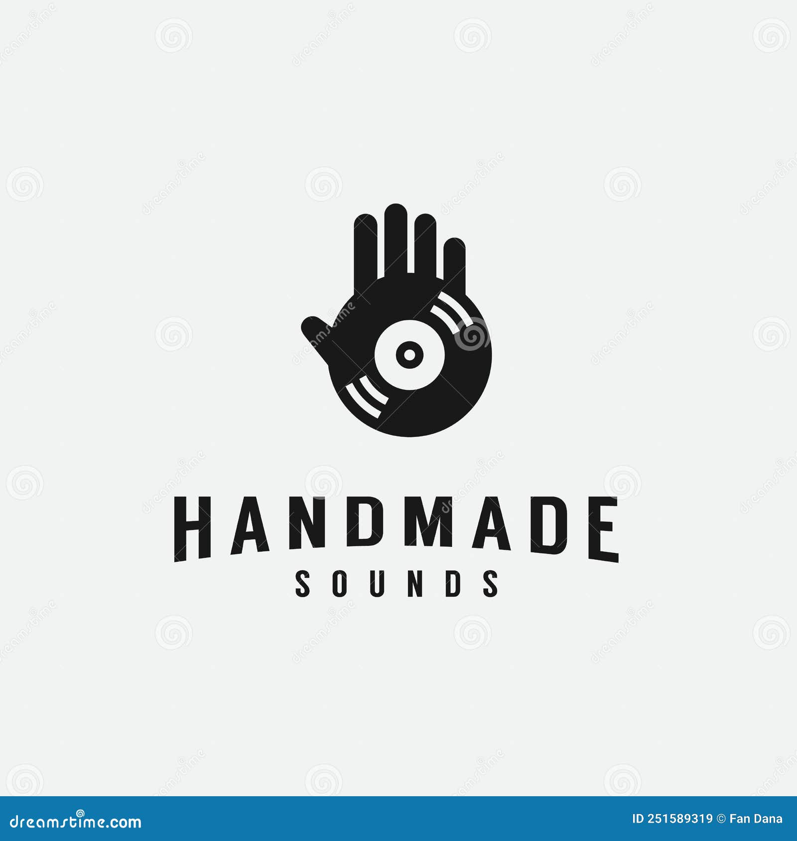 Disc hand logo or DJ icon stock vector. Illustration of banner - 251589319