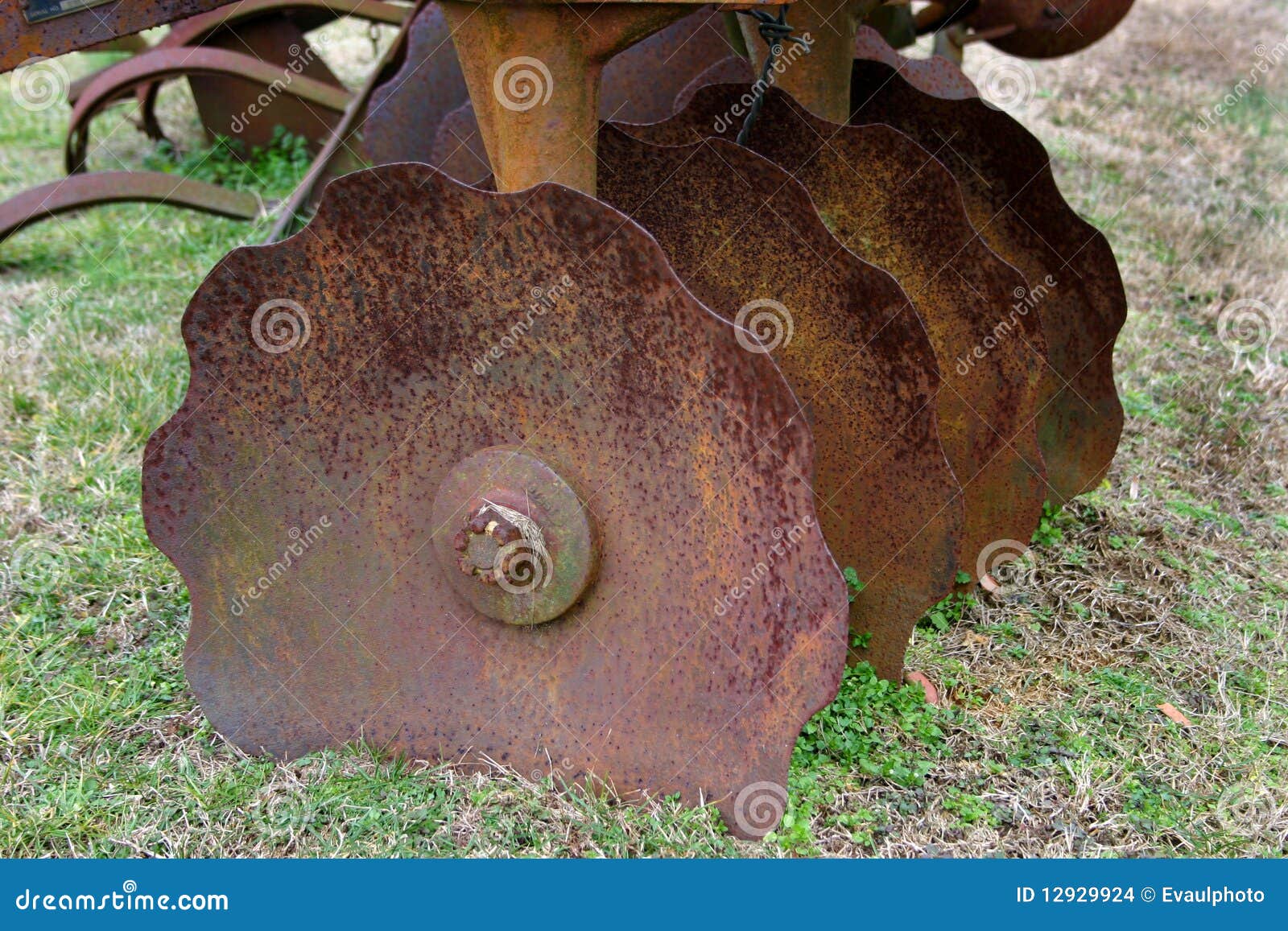 Disc Harrow Trailer For A Farming Tractor. Metal Discs To Break Ground ...