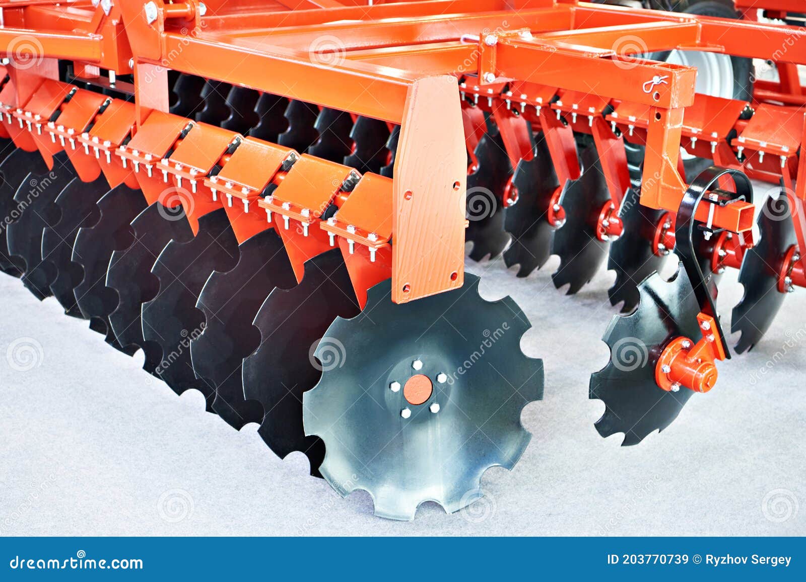 Disc harrow agricultural stock image. Image of equipment - 203770739