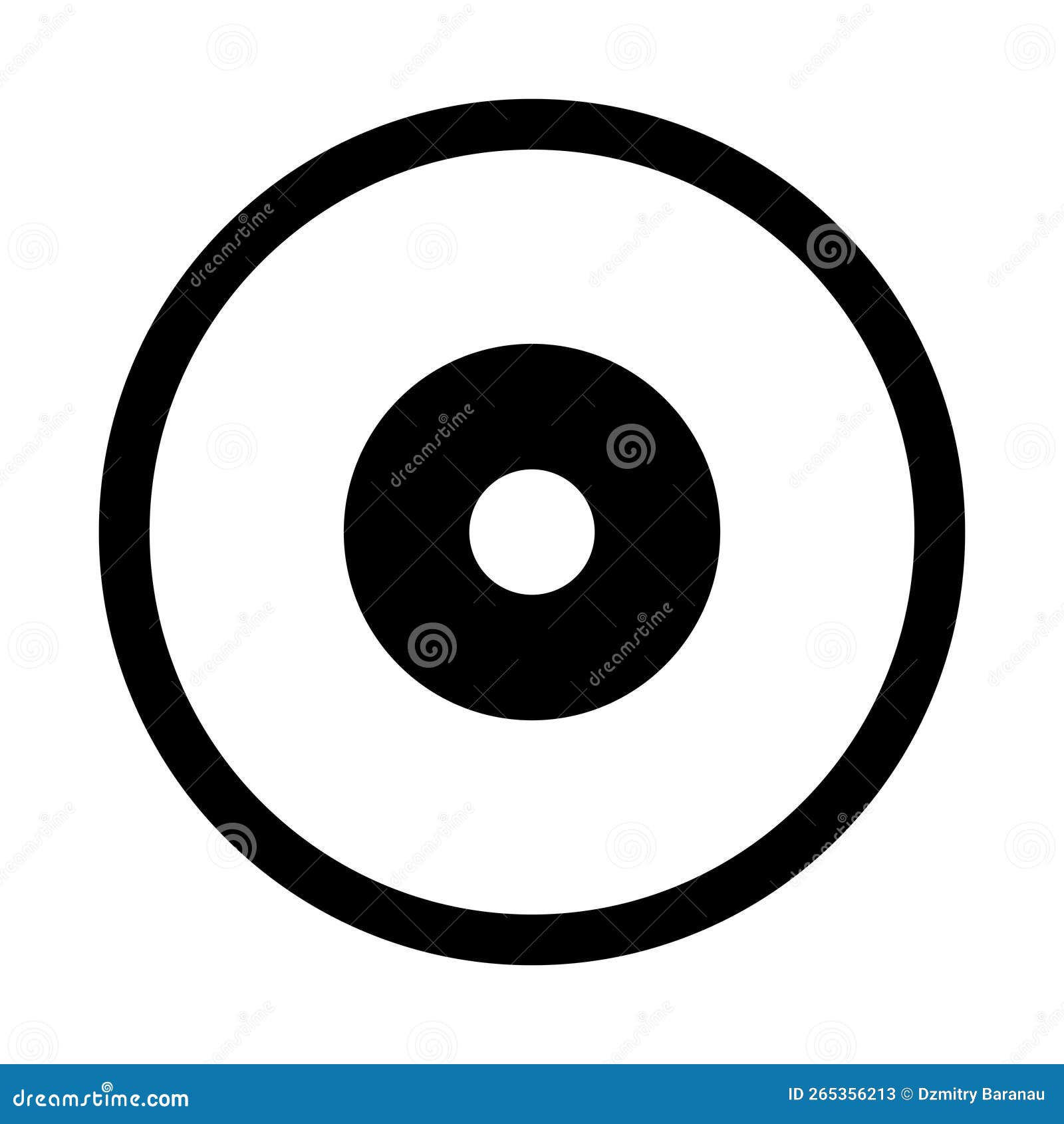 Disc Icon Line Isolated on White Background. Black Flat Thin Icon on ...