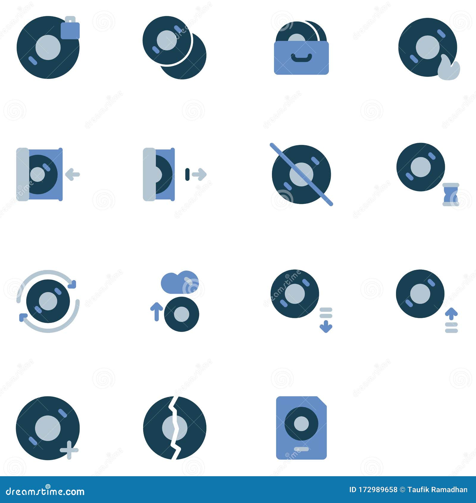 Disc Icon Set Design Part 2. Perfect for Application, Web, Logo and ...