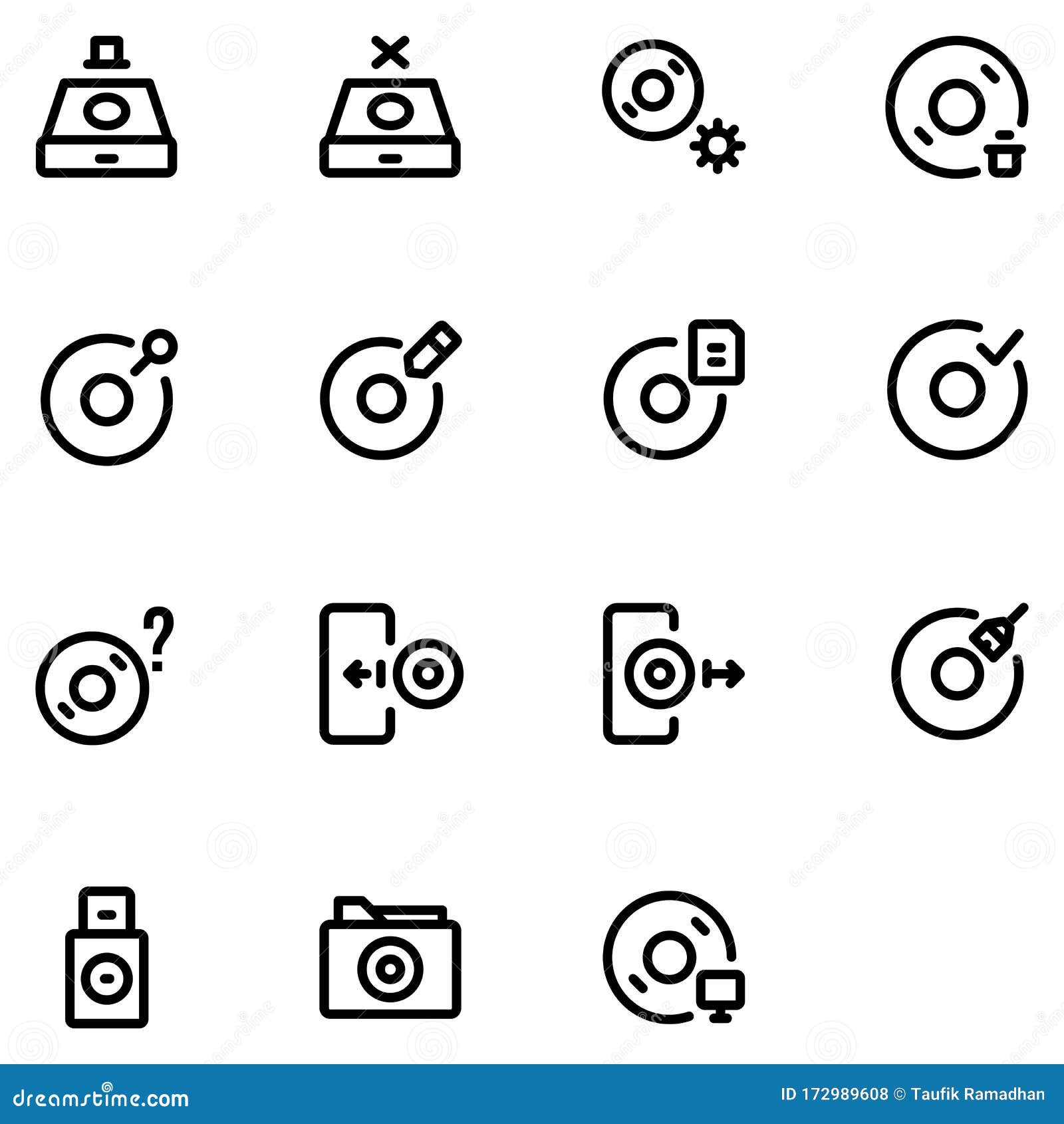 Disc Icon Set Design Part 1. Perfect for Application, Web, Logo and ...