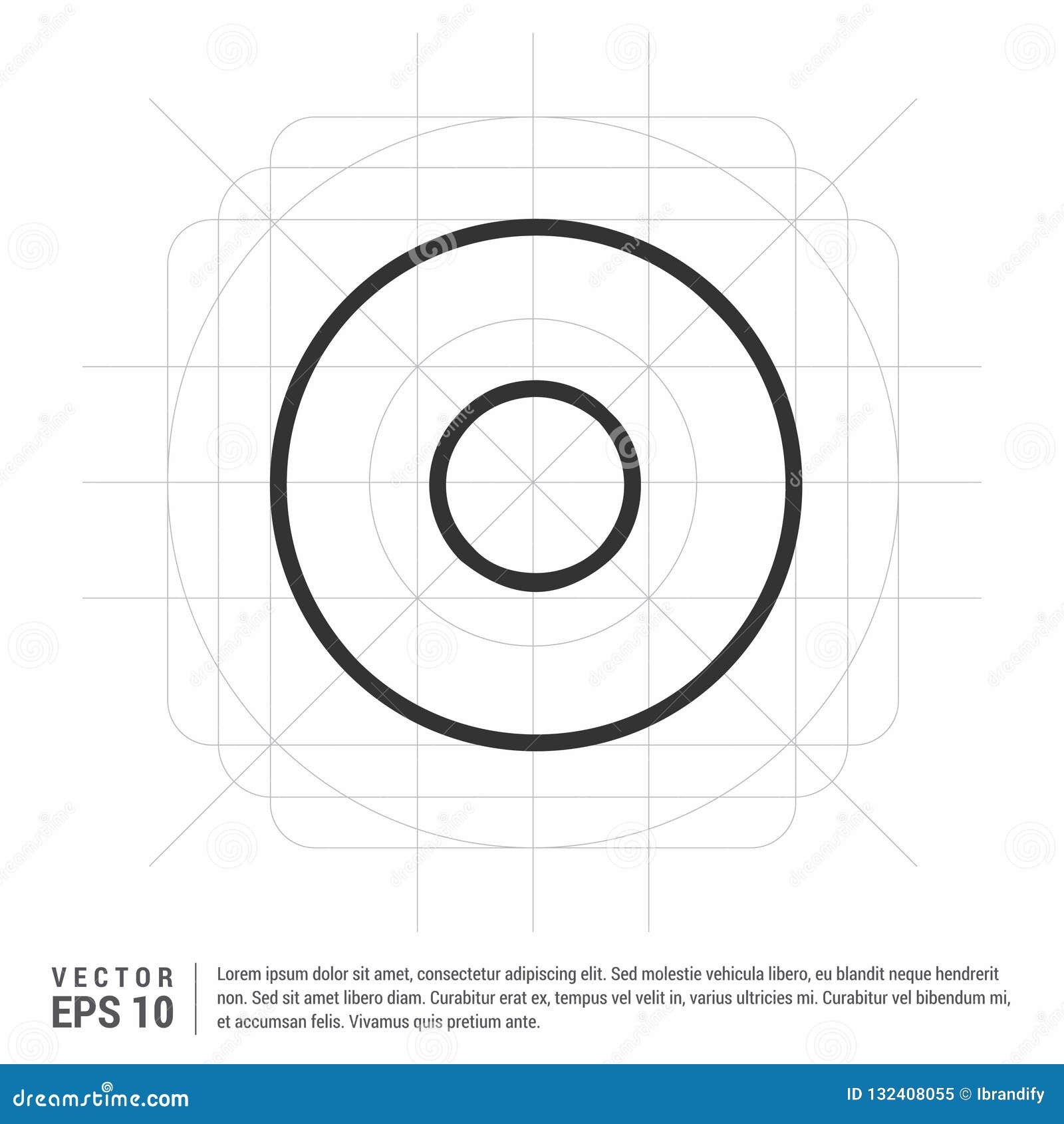 Disc Icon stock vector. Illustration of round, sign - 132408055