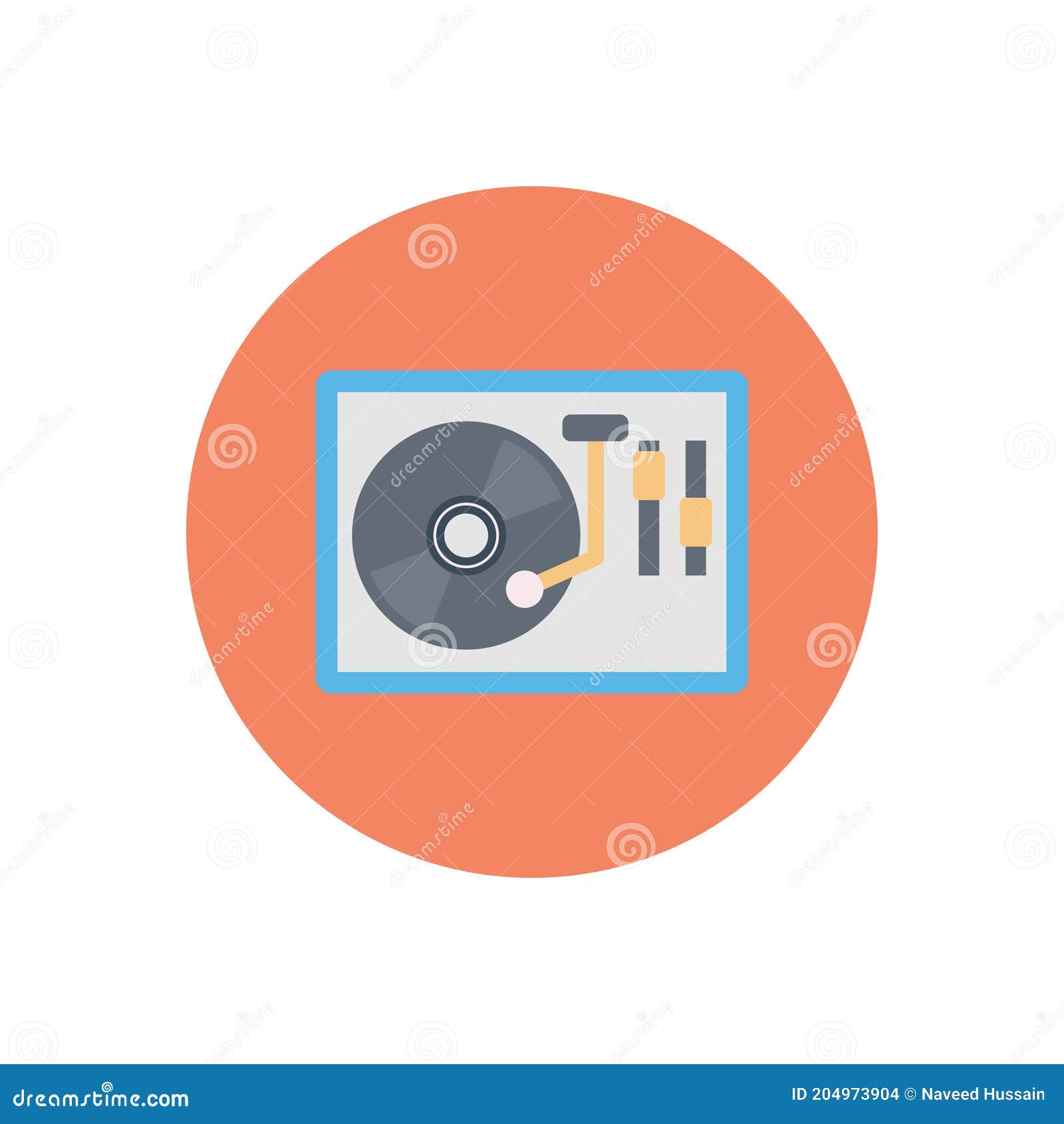 Disc Vector Flat Color Icon Stock Vector - Illustration of music ...