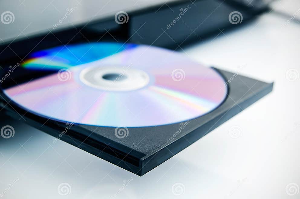 Disc Insterted To DVD or CD Device Stock Image - Image of inserting ...