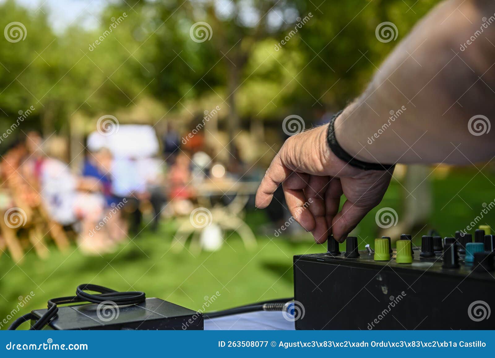 Disc Jockey, Mixing Music on the Digital Controller Table of a Sound ...