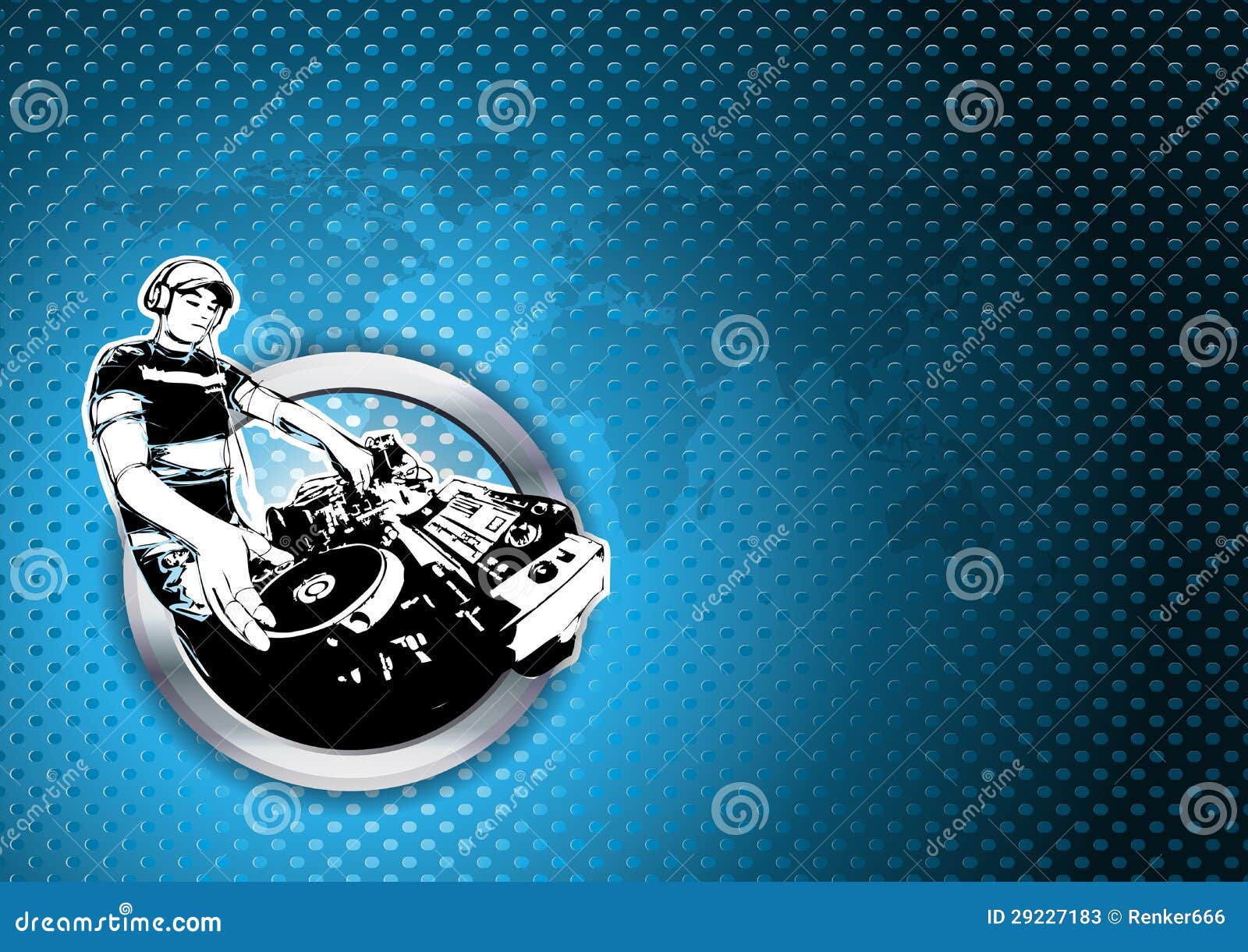 Disc jockey in the ring stock vector. Illustration of event - 29227183