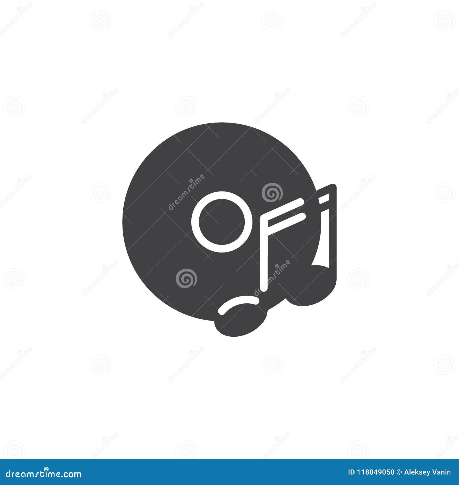Disc and Music Note Vector Icon Stock Vector - Illustration of logo ...