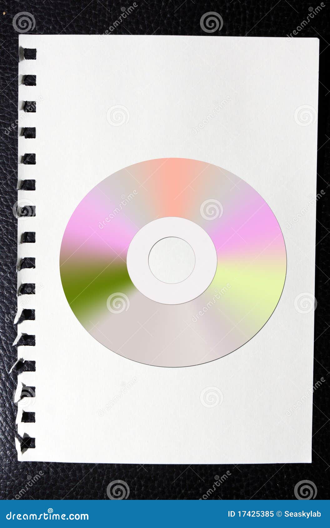 Disc on paper sheet stock image. Image of leather, design - 17425385