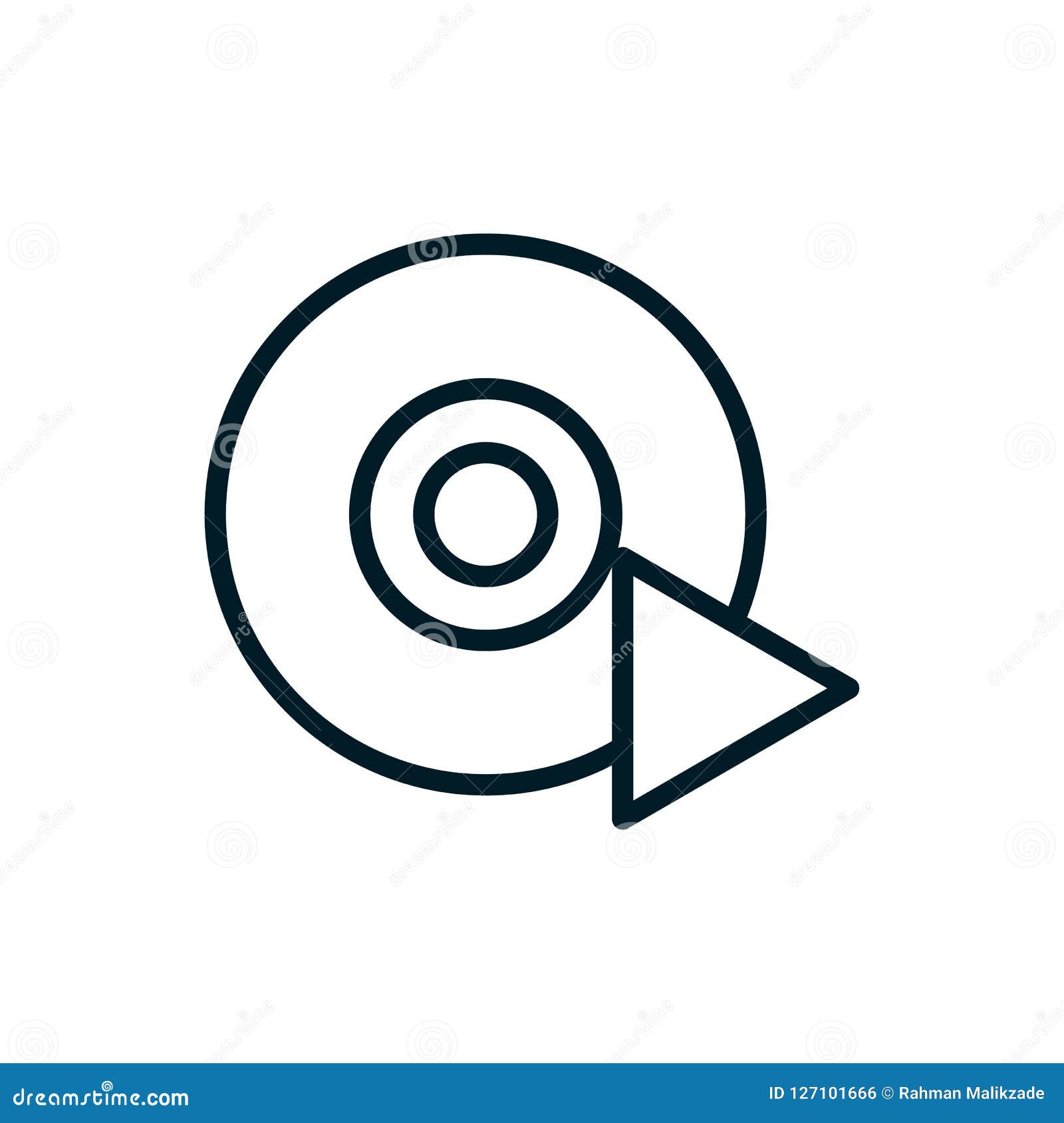 Disc Play Button - Simple Icon Stock Vector - Illustration of media ...