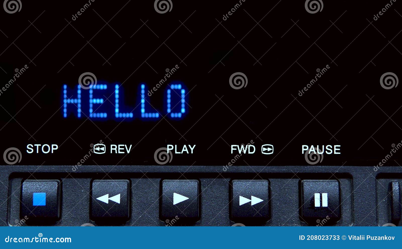 Disc Player with Screen. the Word Hello is Written on the Screen Stock ...