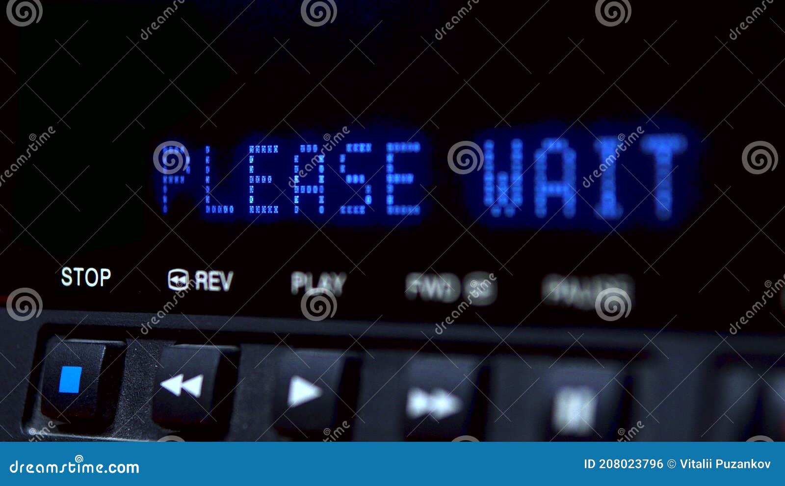 Disc Player with Screen. the Word Please Wait is Written on the Screen ...