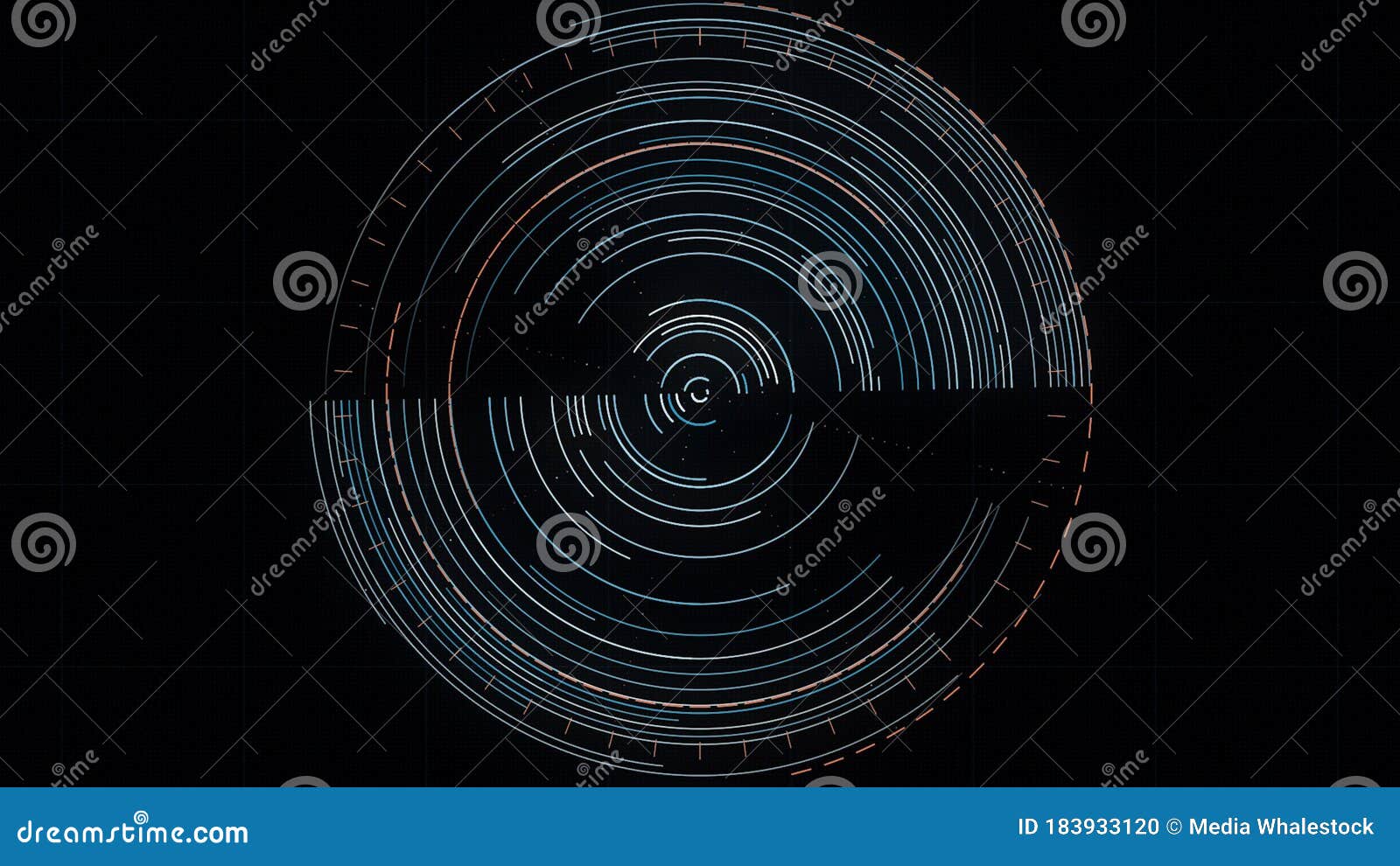Disc Shaped Graphic Object with Internal Lines. Animation. Abstract ...