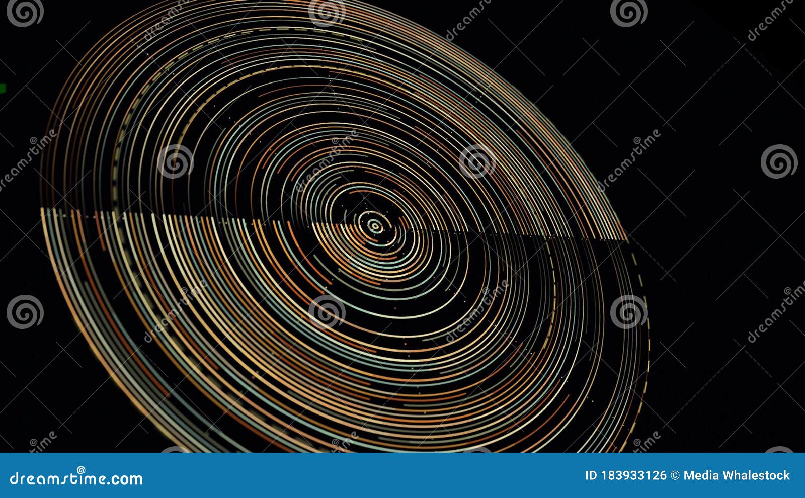 Disc Shaped Graphic Object with Internal Lines. Animation. Abstract ...