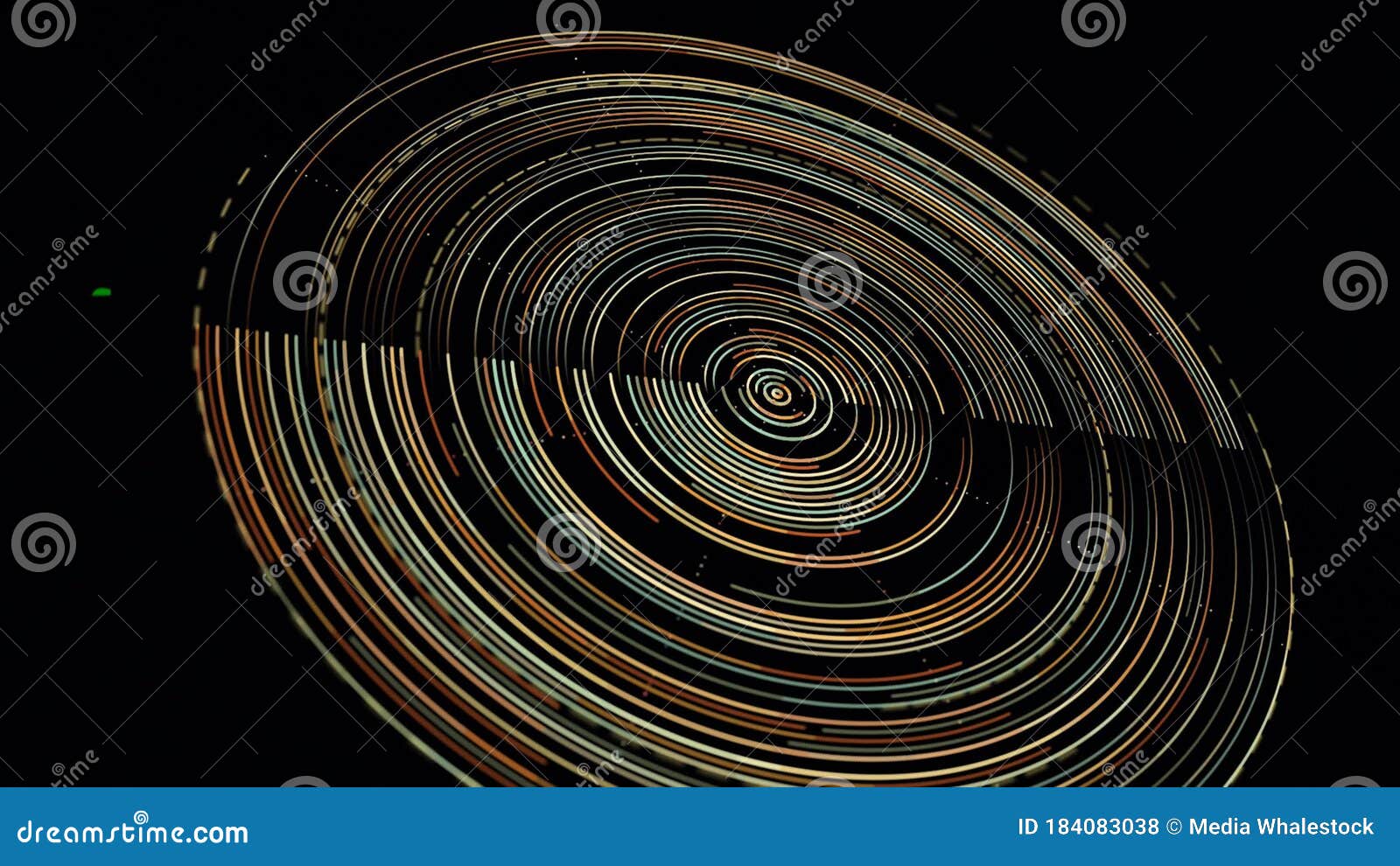Disc Shaped Graphic Object with Internal Lines. Animation. Abstract ...