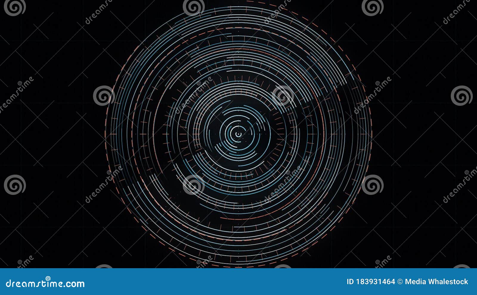 Disc Shaped Graphic Object with Internal Lines. Animation. Abstract ...