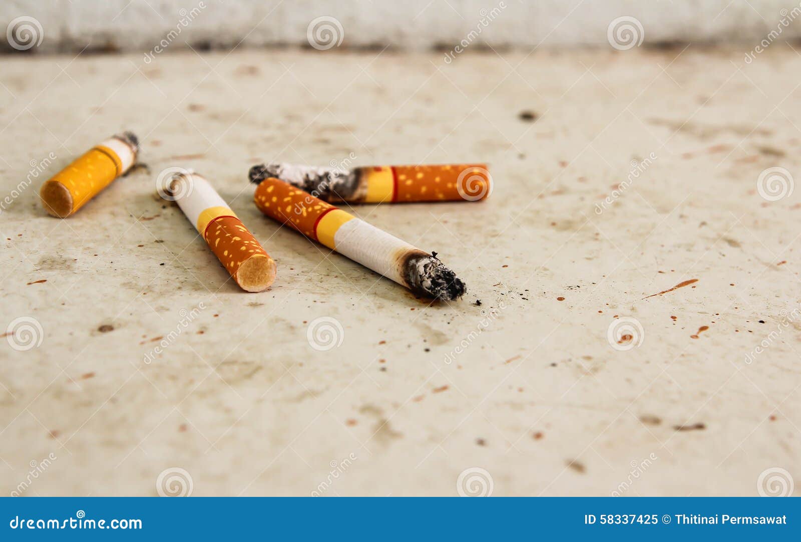 Discarded Cigarette Butts Scattered Stock Image - Image of heap ...