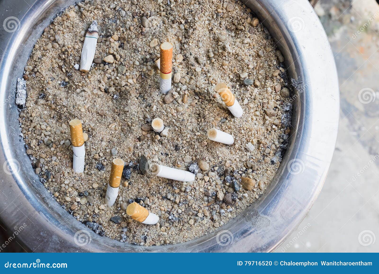 Discarded Cigarette with Sand Stock Photo - Image of cigarette, dirty ...