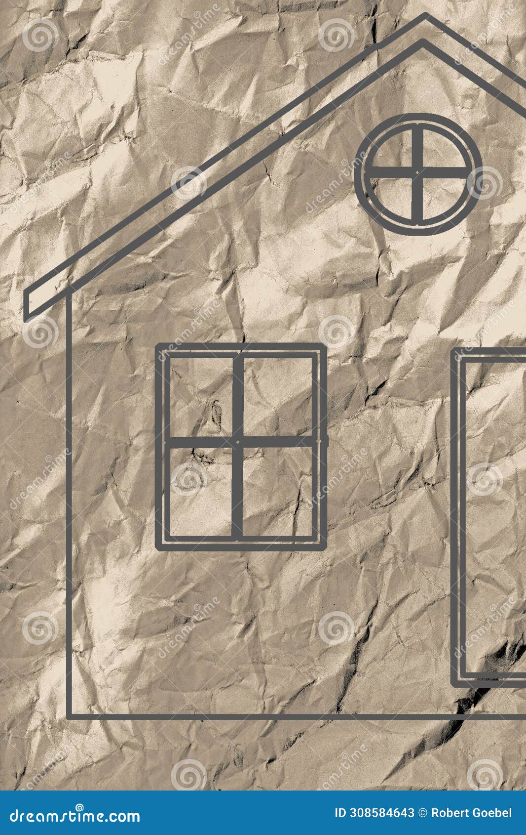 A Discarded Crumpled Drawing of a House To Represent Staring Over with ...