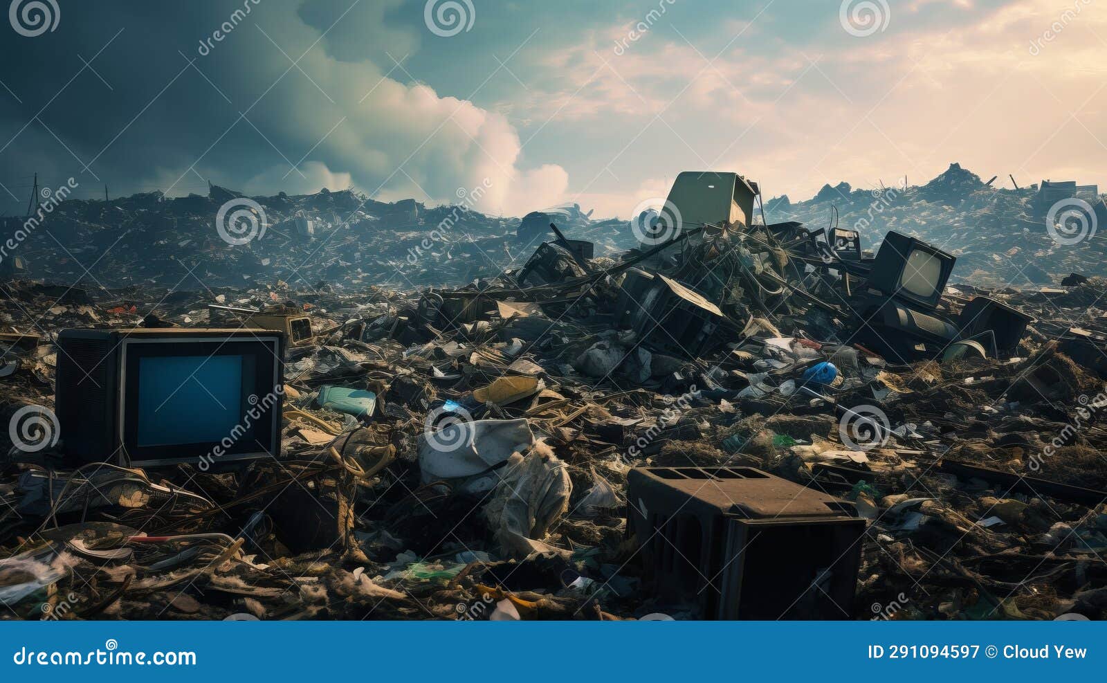 Visual Pollution Blue Concept Icon Cartoon Vector | CartoonDealer.com ...