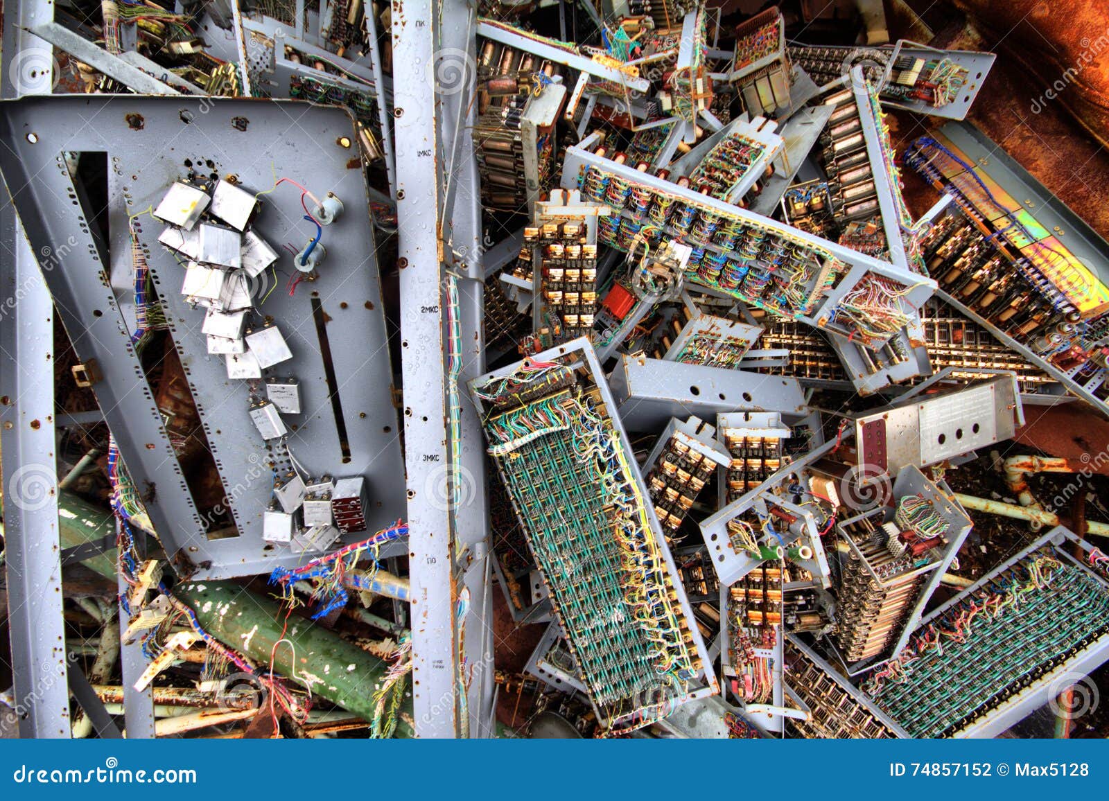Discarded Obsolete Electronic Equipment Stock Photo - Image of lead ...
