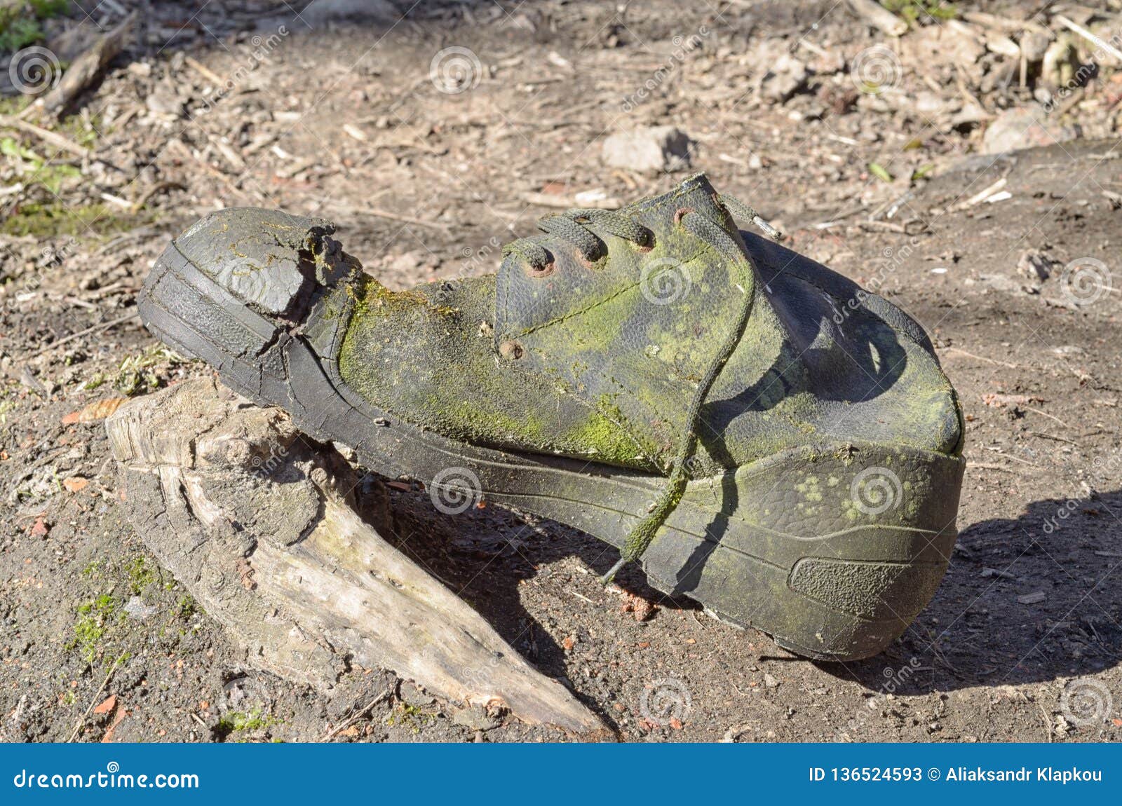 Discarded old torn shoes stock image. Image of decrepit - 136524593