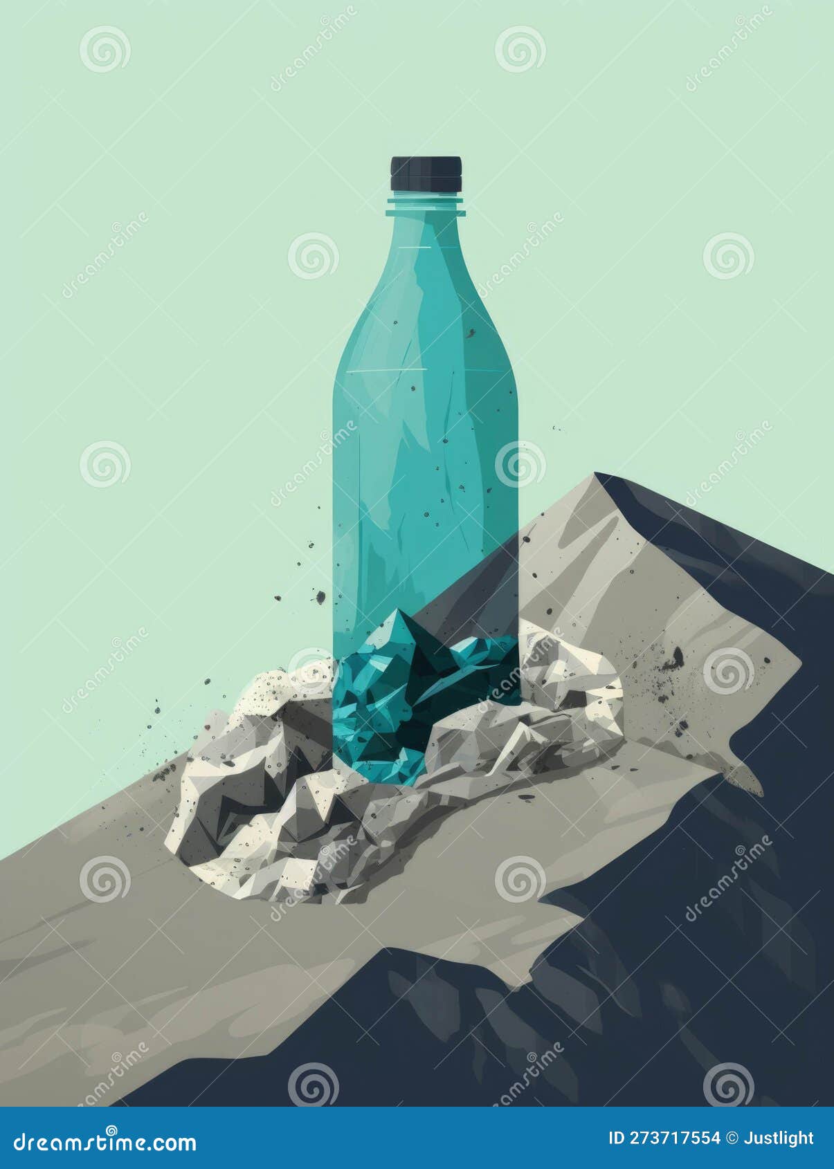 A Discarded Plastic Bottle Bashed and Covered in Dirt on the Side of a ...