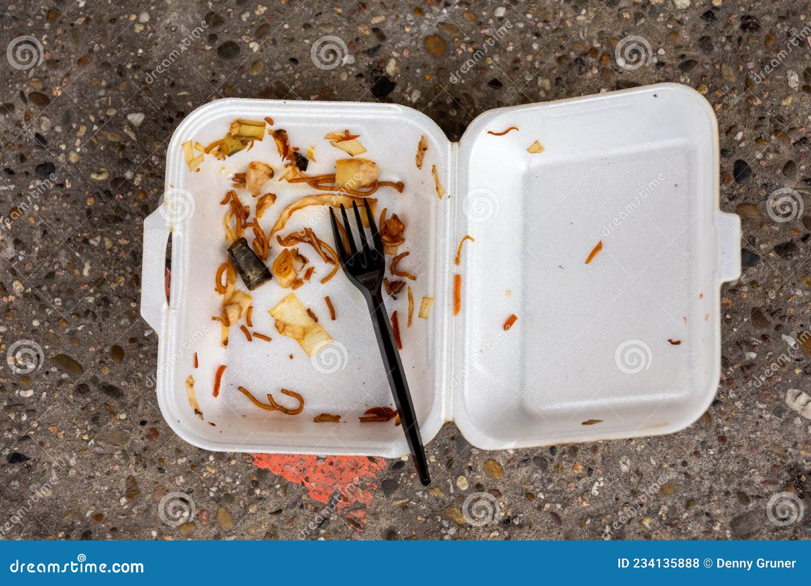 Discarded Polystyrene Container with Remnants of Food Stock Photo ...