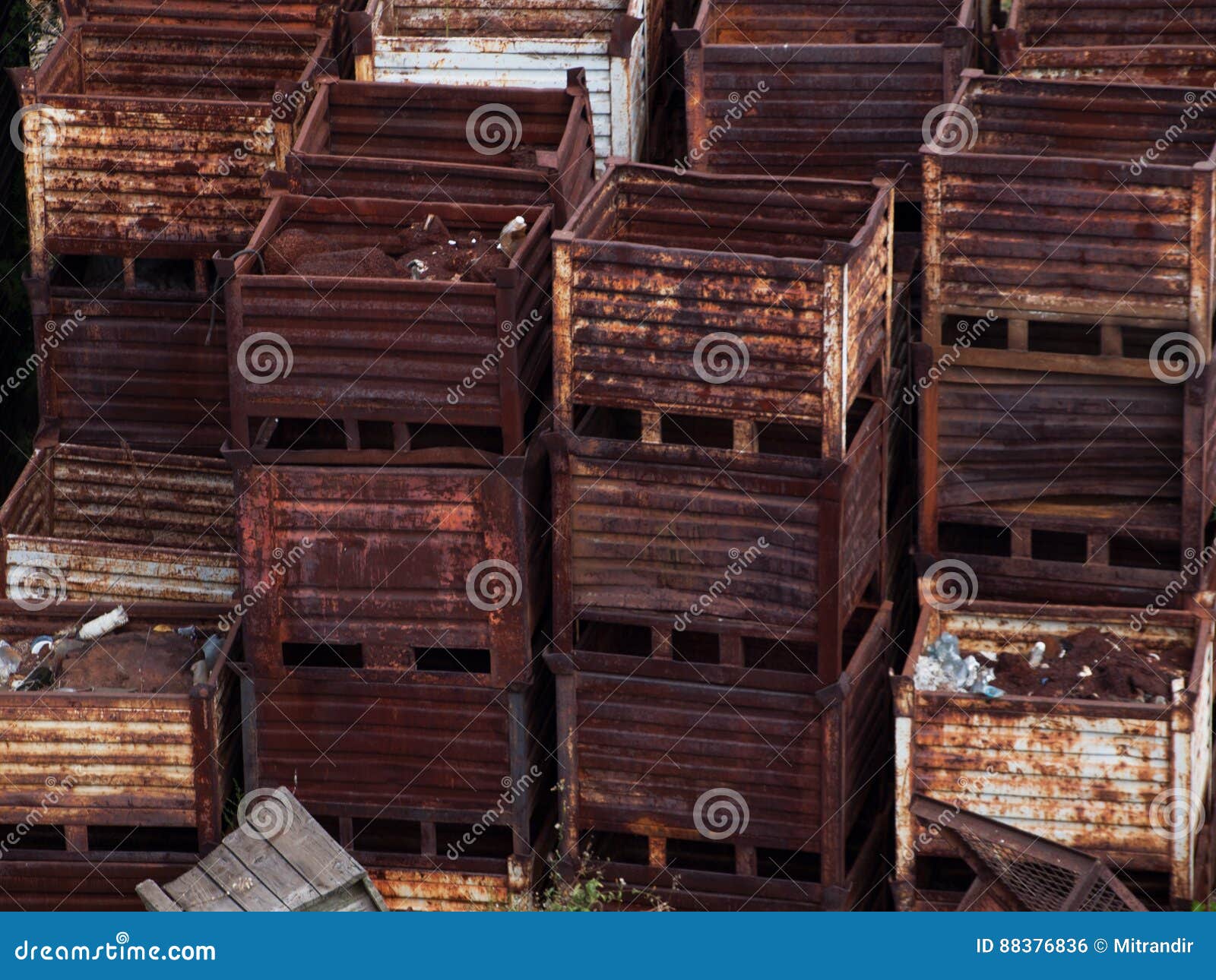 Discarded Rusty Metal Storage Boxes Stacked Stock Photo - Image of dark ... Discarded Rusty Metal Storage Boxes Stacked Stock Photo - Image of dark ...
