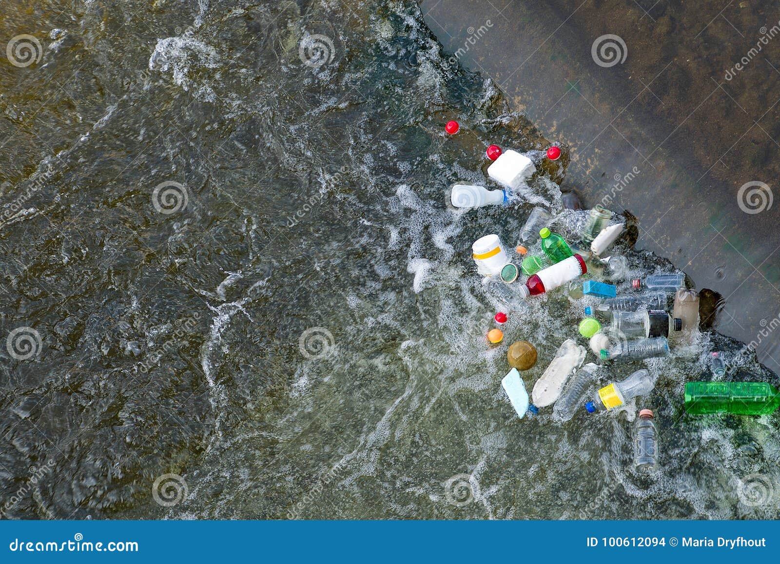 Collection of Discarded Trash in Water Stock Photo - Image of ...