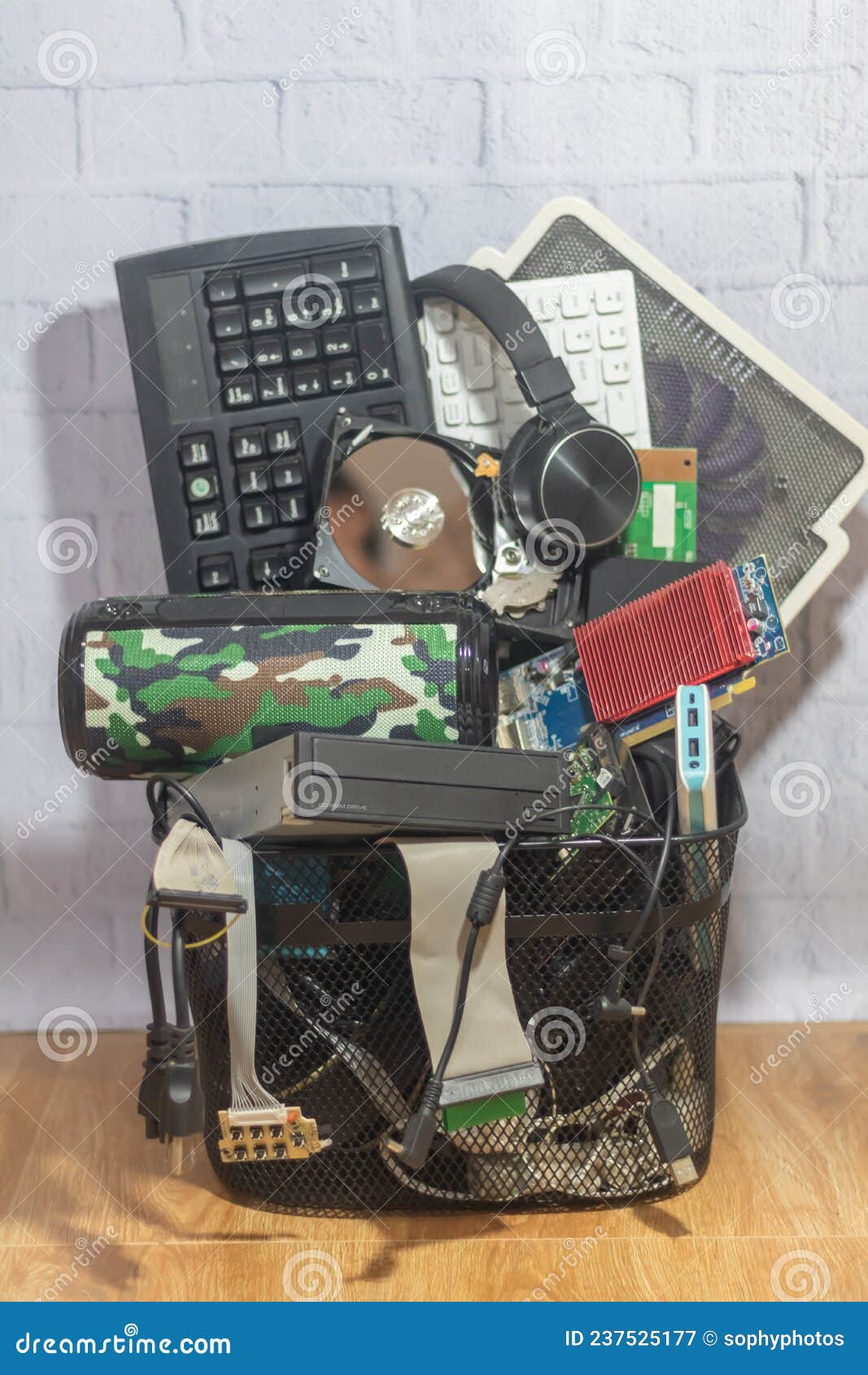 Discarded, Used and Old Computer Hardware Electronics Scraps. Stock ...