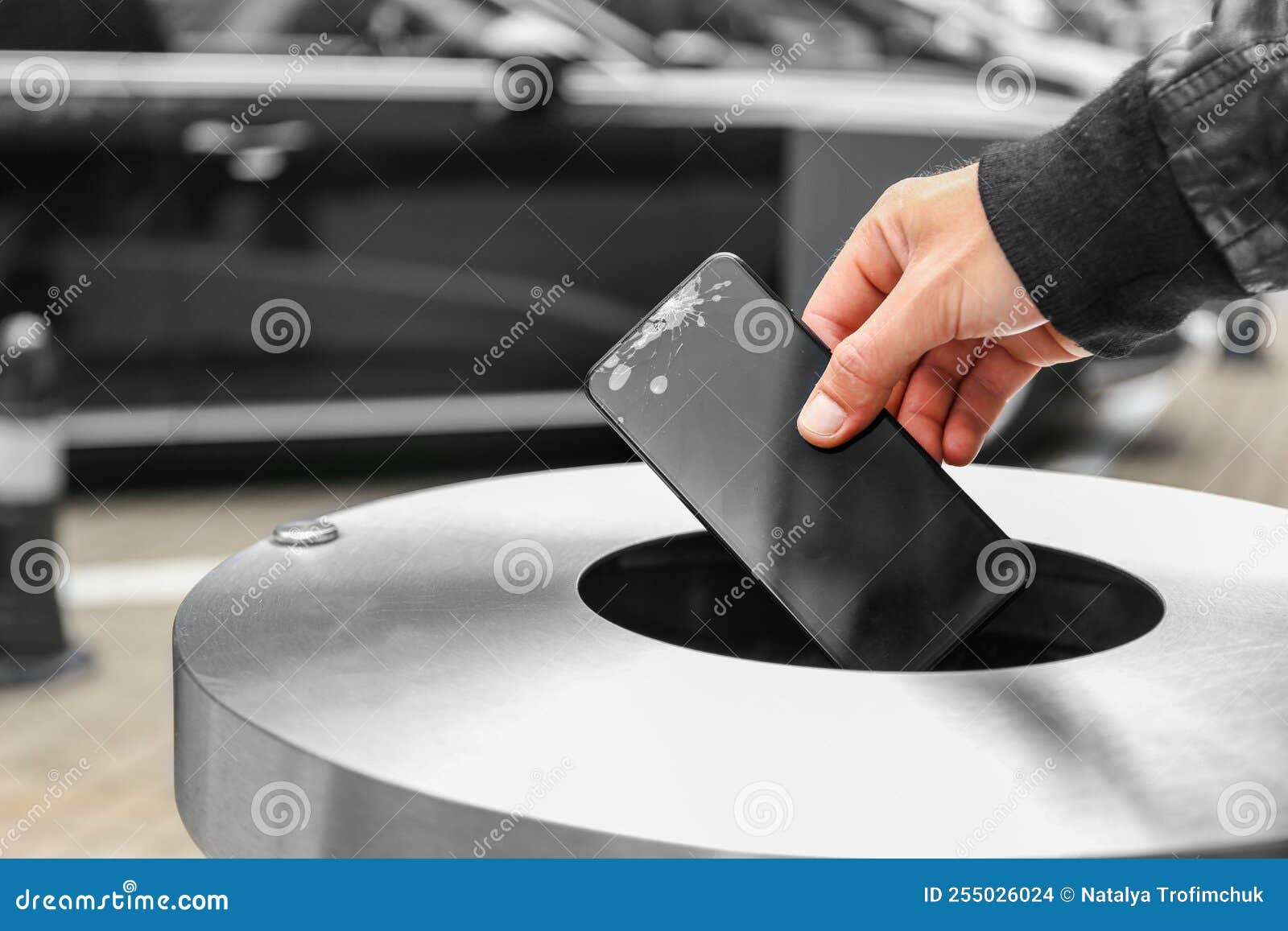 DISCHARGE of the BROKEN PHONE in the WASTE Bin. SMARTPHONE is NOT ...
