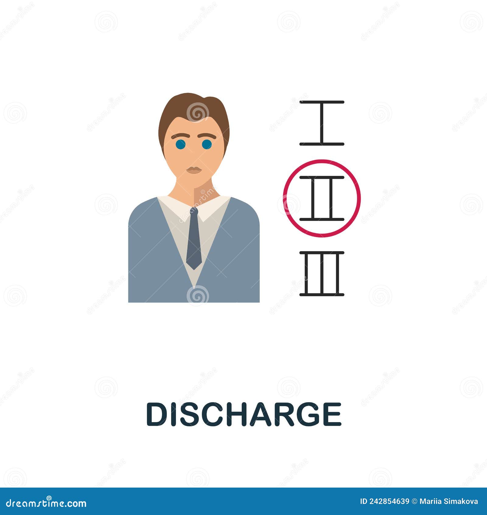 Discharge Flat Icon. Colored Element Sign from Recruitment Collection ...
