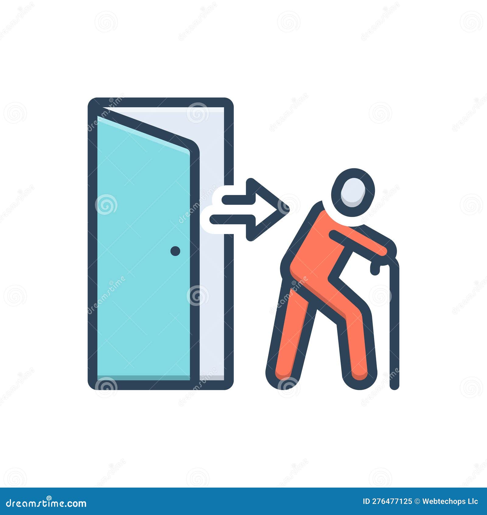 Color Illustration Icon for Discharge, Release and Exit Stock ...