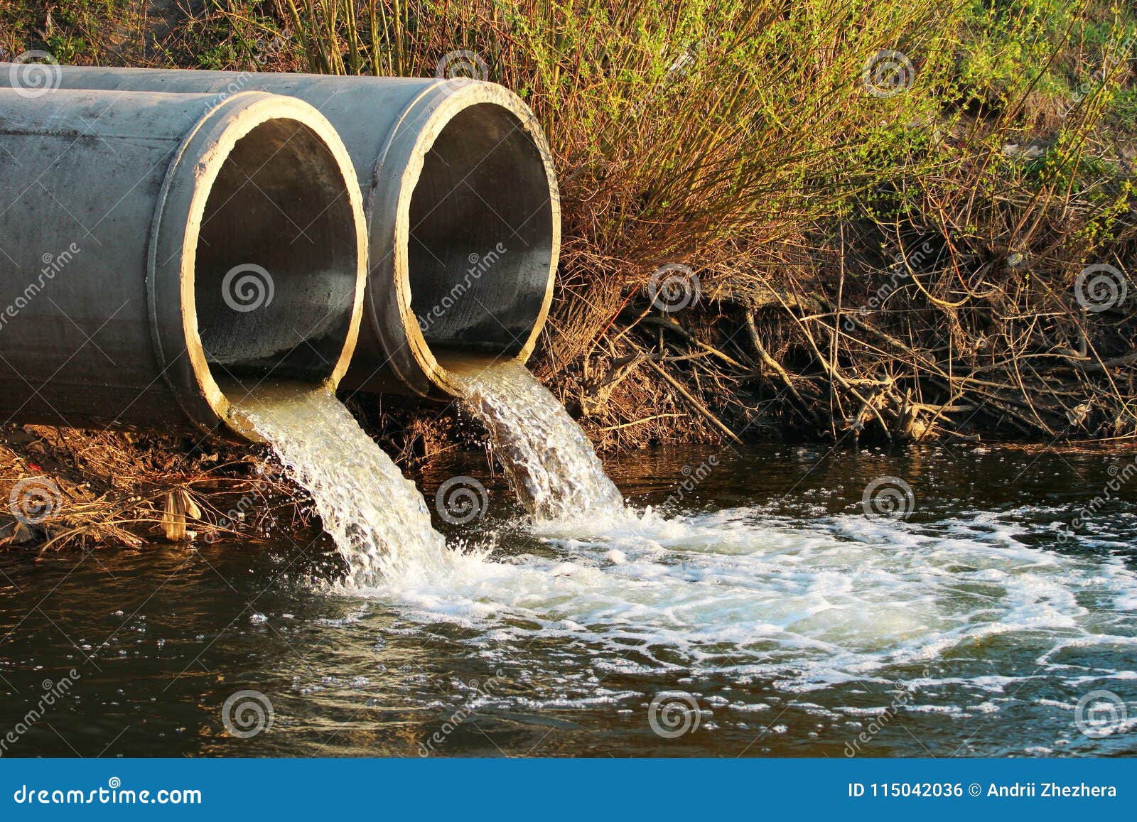 Discharge of Sewage into a River Stock Photo - Image of construction ...