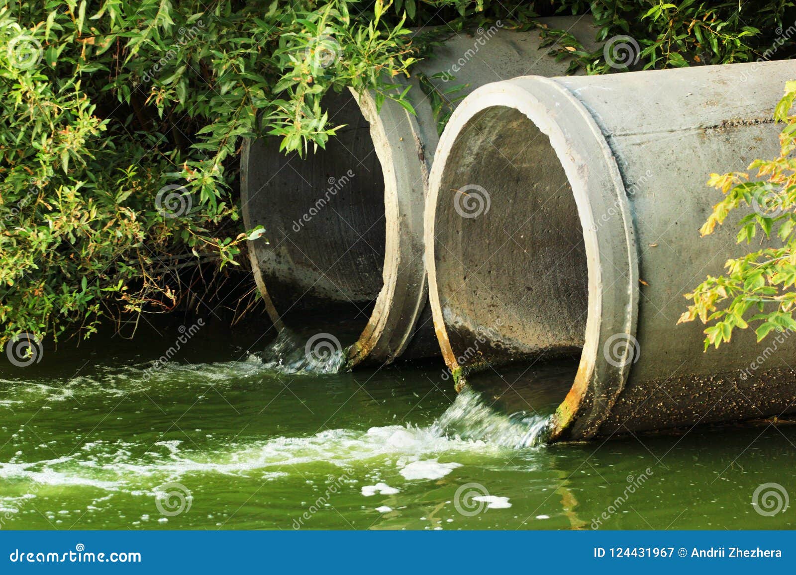 Discharge of Sewage into a River Stock Image - Image of pollution ...