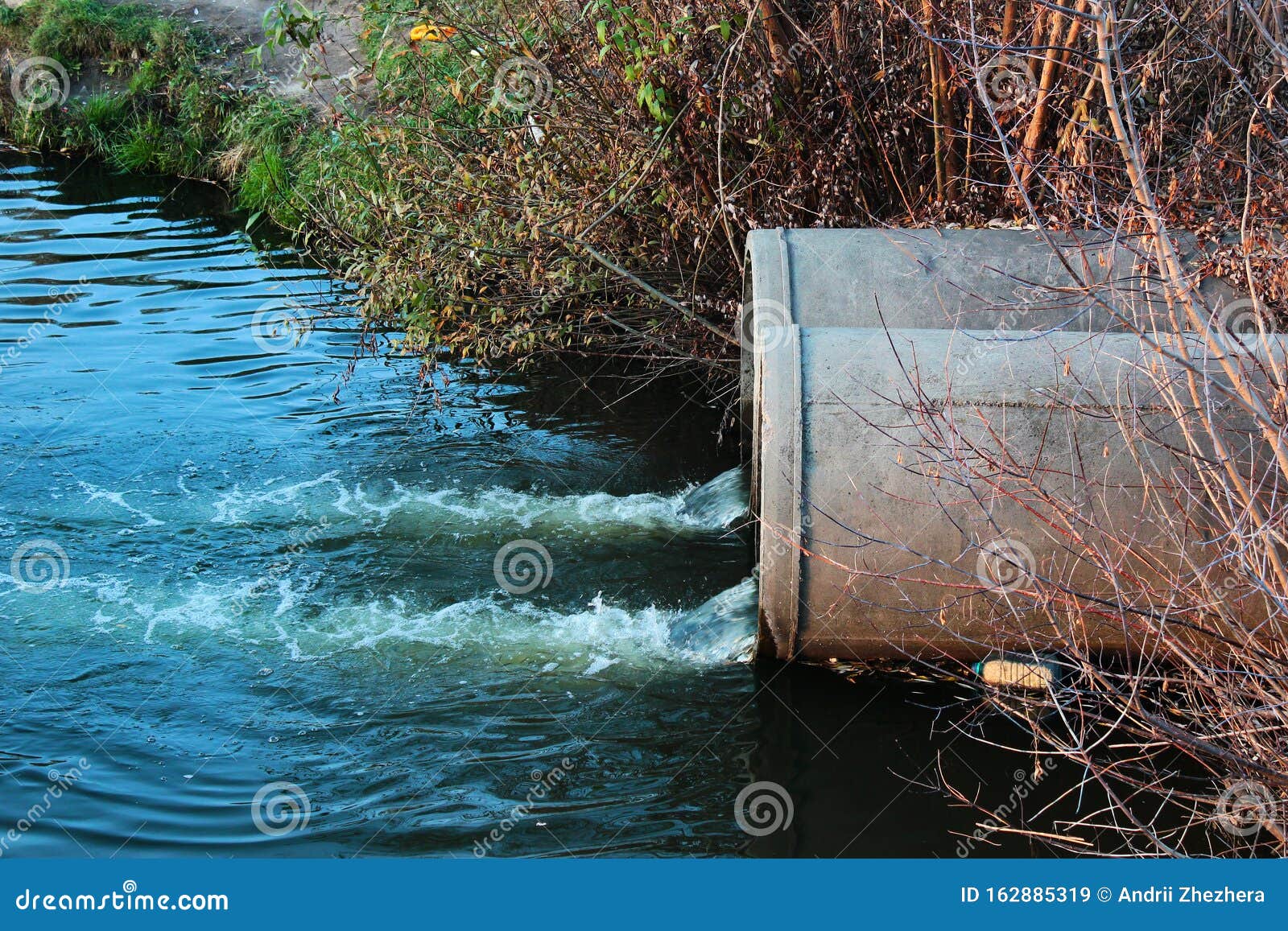 Discharge of Sewage into a River Stock Image - Image of stream, liquid ...